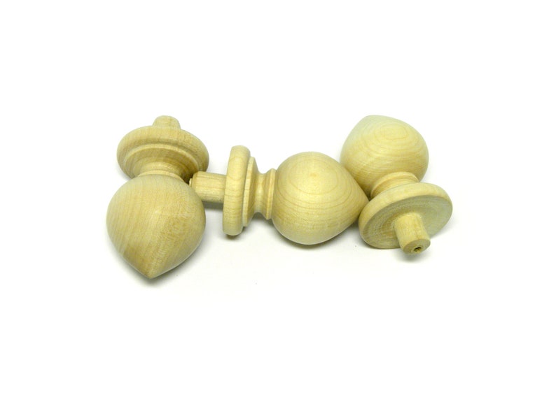 Finials 3 Item, Wood Finial Post, Craft Wooden Furniture Cap Newel ...