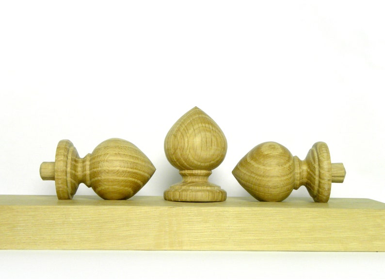 Finials 3 Item Wood Finial Post Craft Wooden Furniture Cap - Etsy