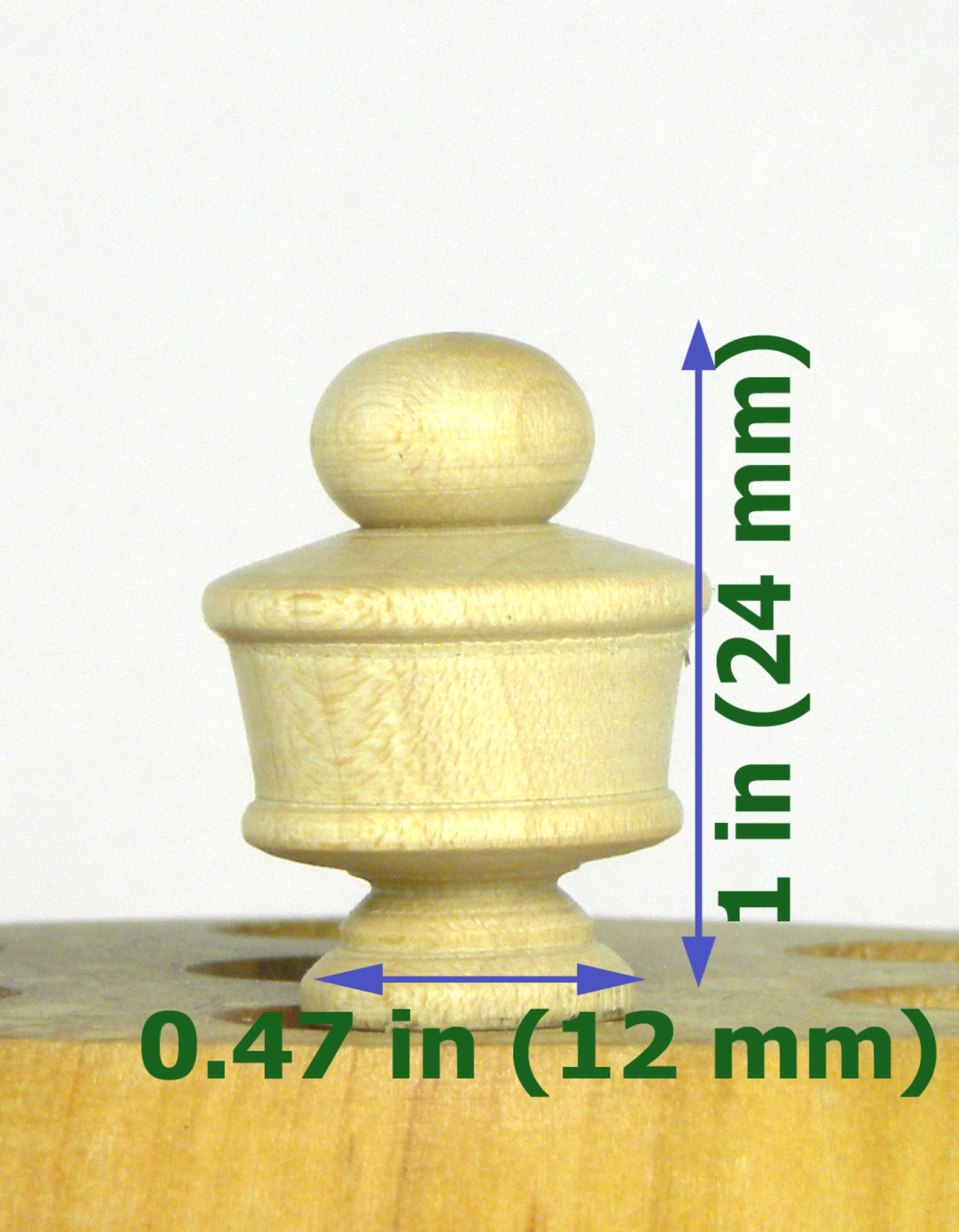 Wood Finials 3 Item Dollhouse 1/12 or 1:6 Very Small Craft Wooden ...