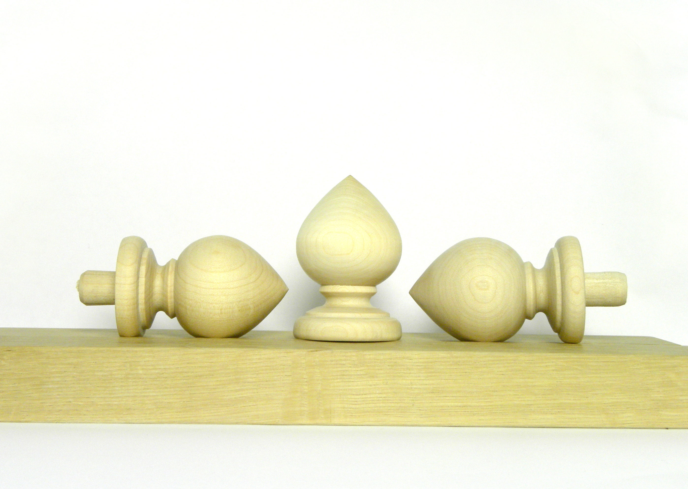 Finials 3 Item, Wood Finial Post, Craft Wooden Furniture Cap Newel ...