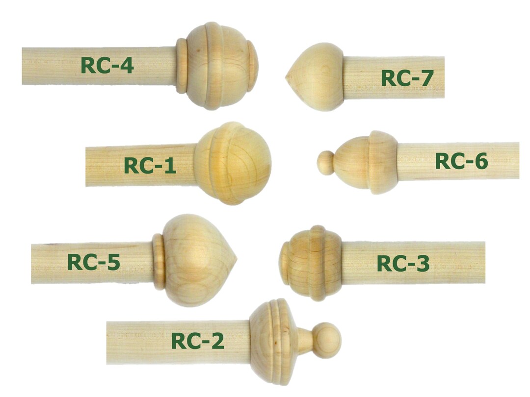 Curtain Rod Caps, Wood Finial, End Cap, Curtain Accessories, Pole ...