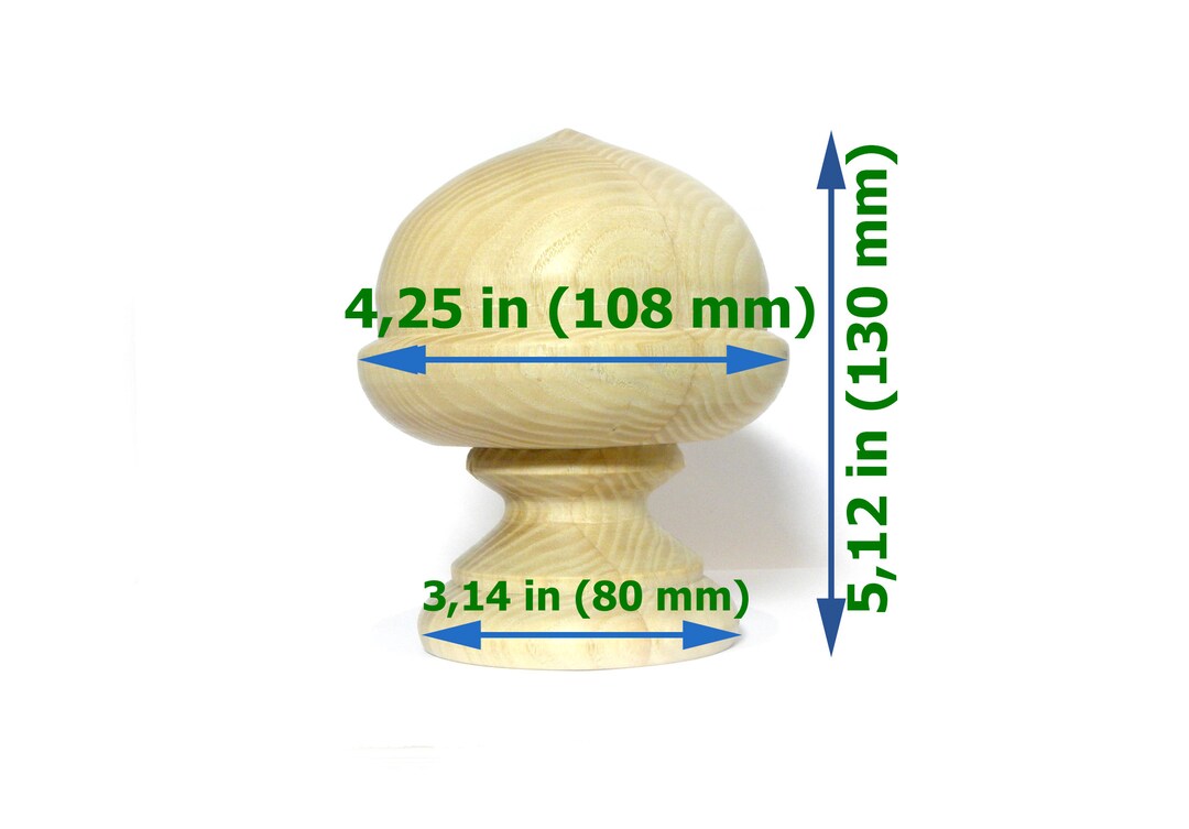 Wood Finial 1 Item Custom Made Unfinished Wood Staircase Finials Bed ...