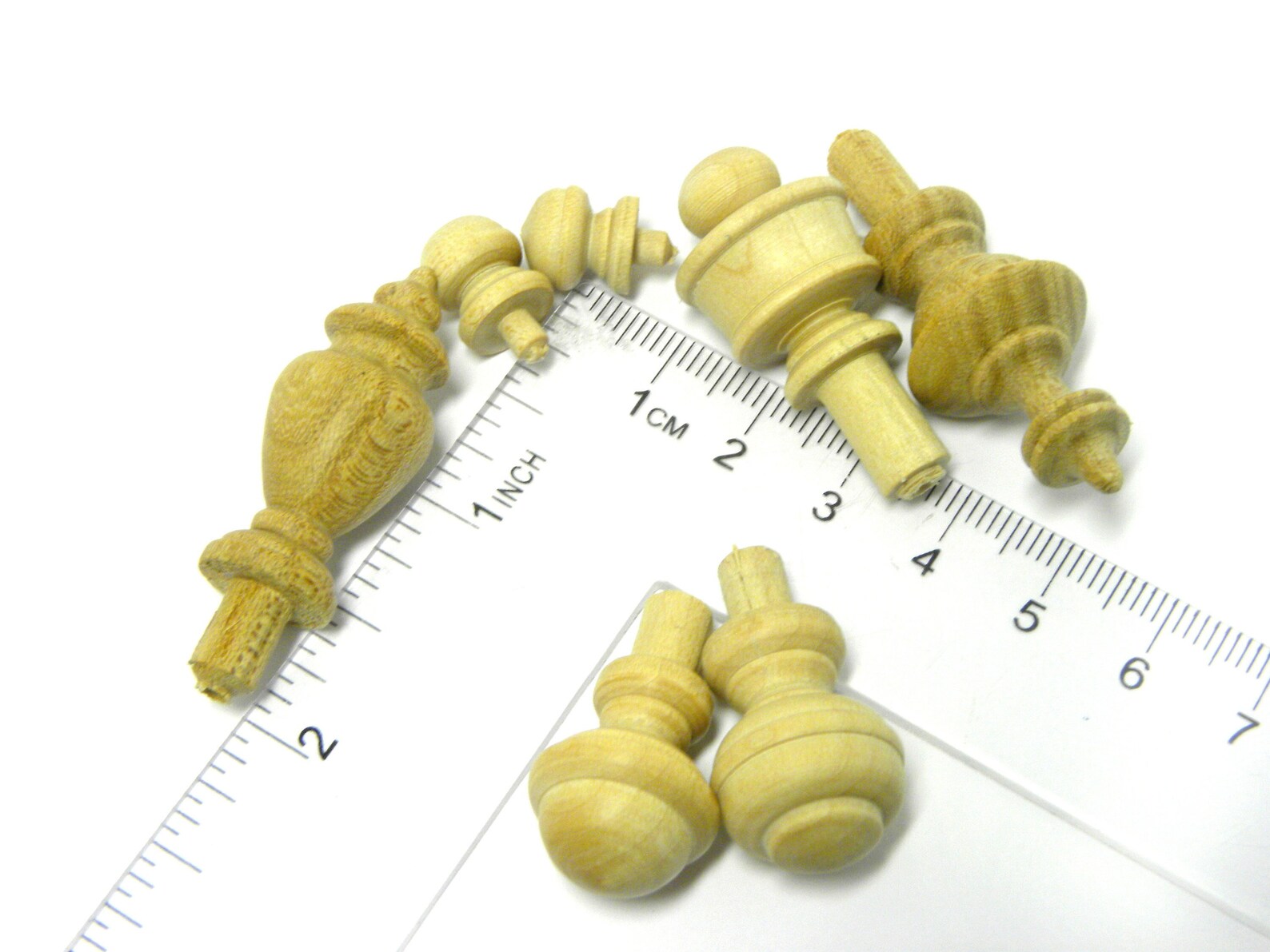 Wood Finials 3 Item Dollhouse 1/12 or 1:6 Very Small Craft Wooden ...