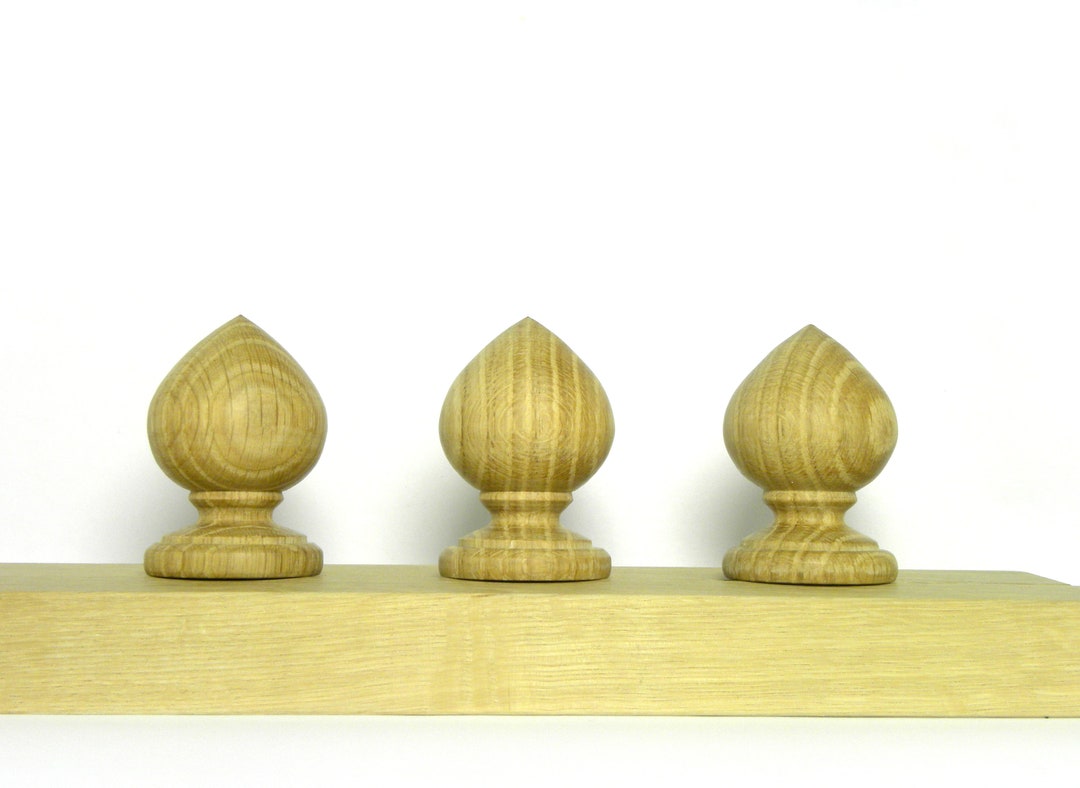 Finials 3 Item, Wood Finial Post, Craft Wooden Furniture Cap Newel ...