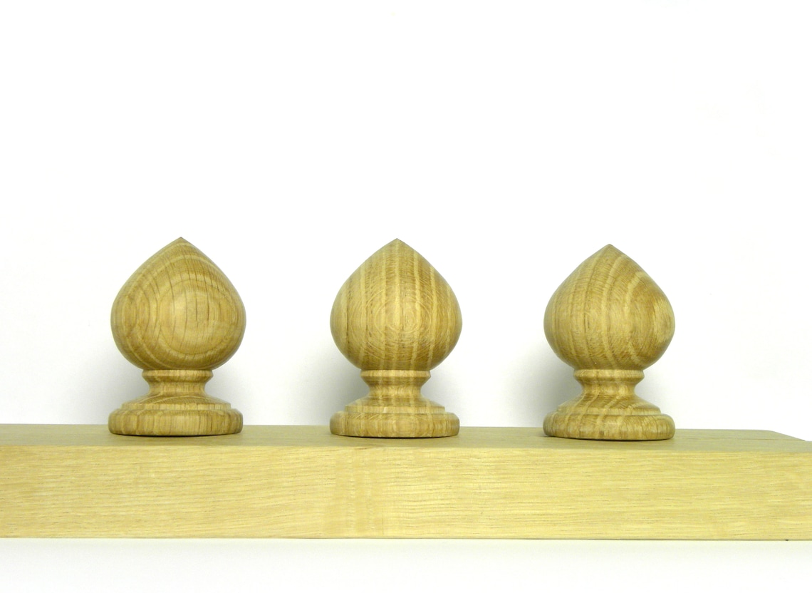 Finials 3 Item Wood Finial Post Craft Wooden Furniture Cap - Etsy