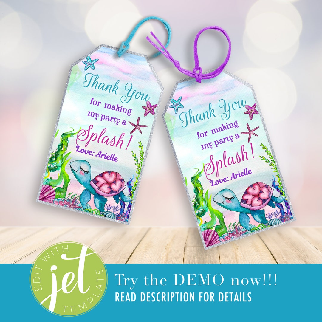 Under the Sea Birthday Party Favor Tags Beach Printable Nautical Theme ...