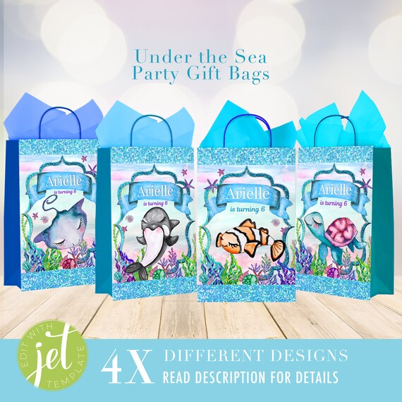 Under the Sea Birthday Party Gift Loot Bag Label Favors - Etsy