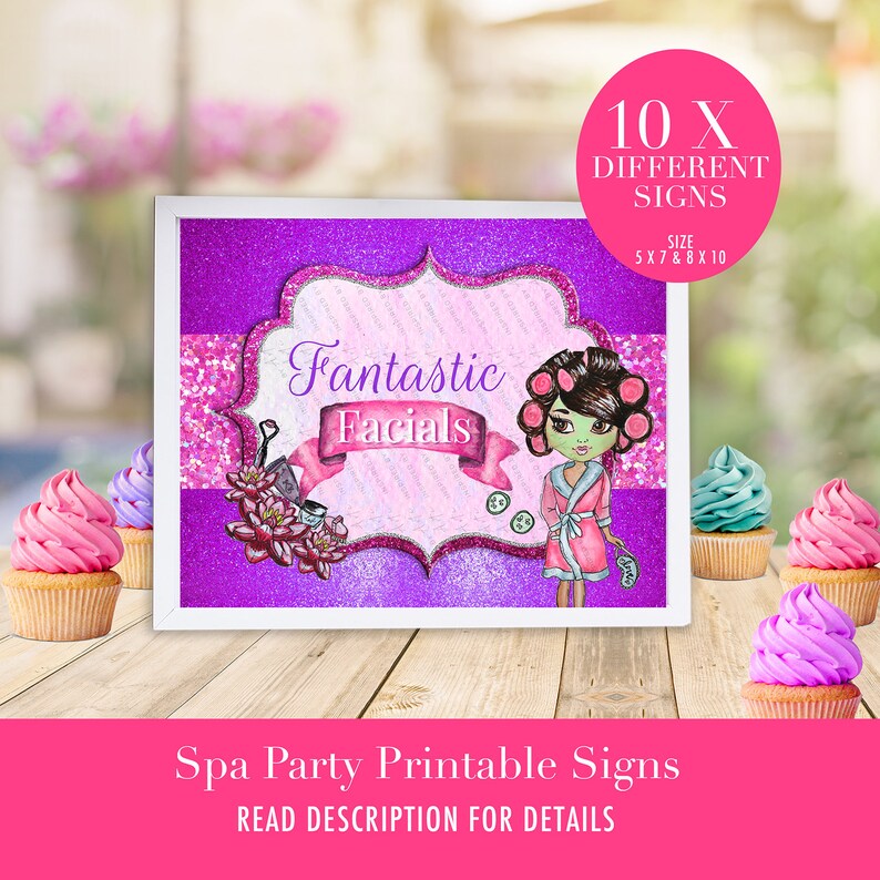 Spa Party Printable Signs Spa Party for Girls Decorations Spa Birthday ...