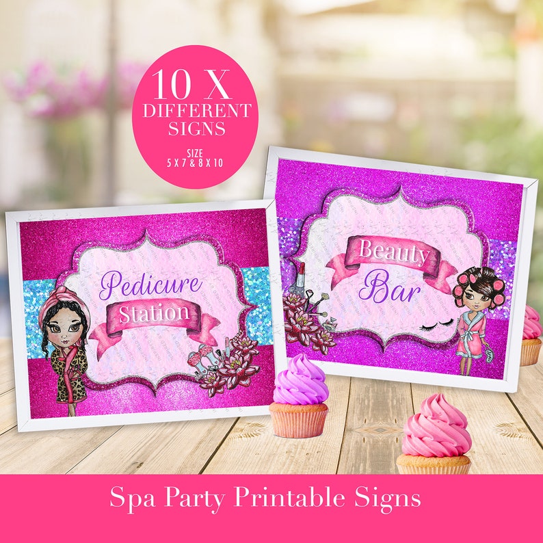 Spa Party Printable Signs Spa Party for Girls Decorations Spa Birthday ...
