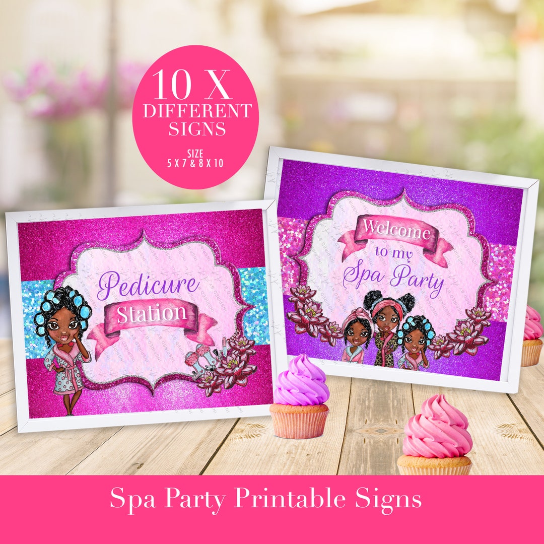 Spa Party Printable Signs | Spa Party for Girls Decorations | Spa ...