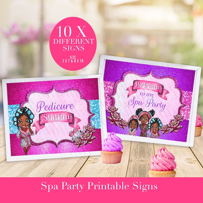 Spa Party Printable Signs Spa Party for Girls Decorations Spa Birthday ...