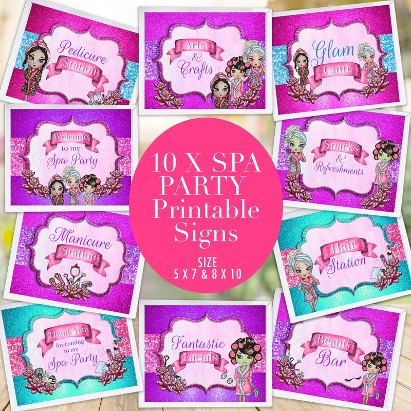 Spa Party Printables - Etsy