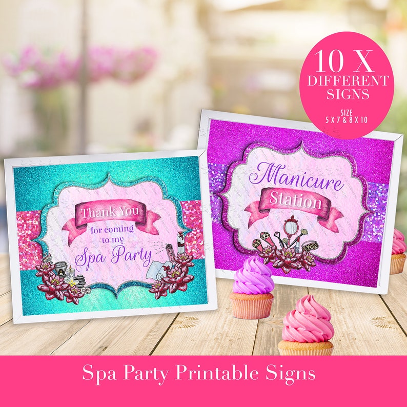 Spa Party Printable Signs Spa Party for Girls Decorations - Etsy