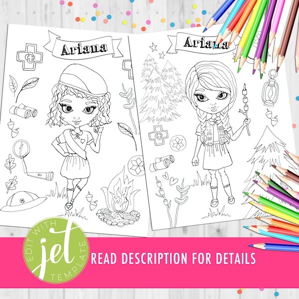 Printable Girl Scout Coloring Page - Etsy