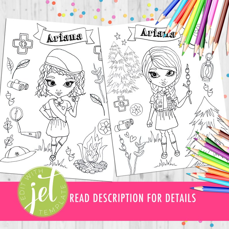 Girl Scouts Brownie Coloring Sheet, Girl Scouts Activity, Printable ...