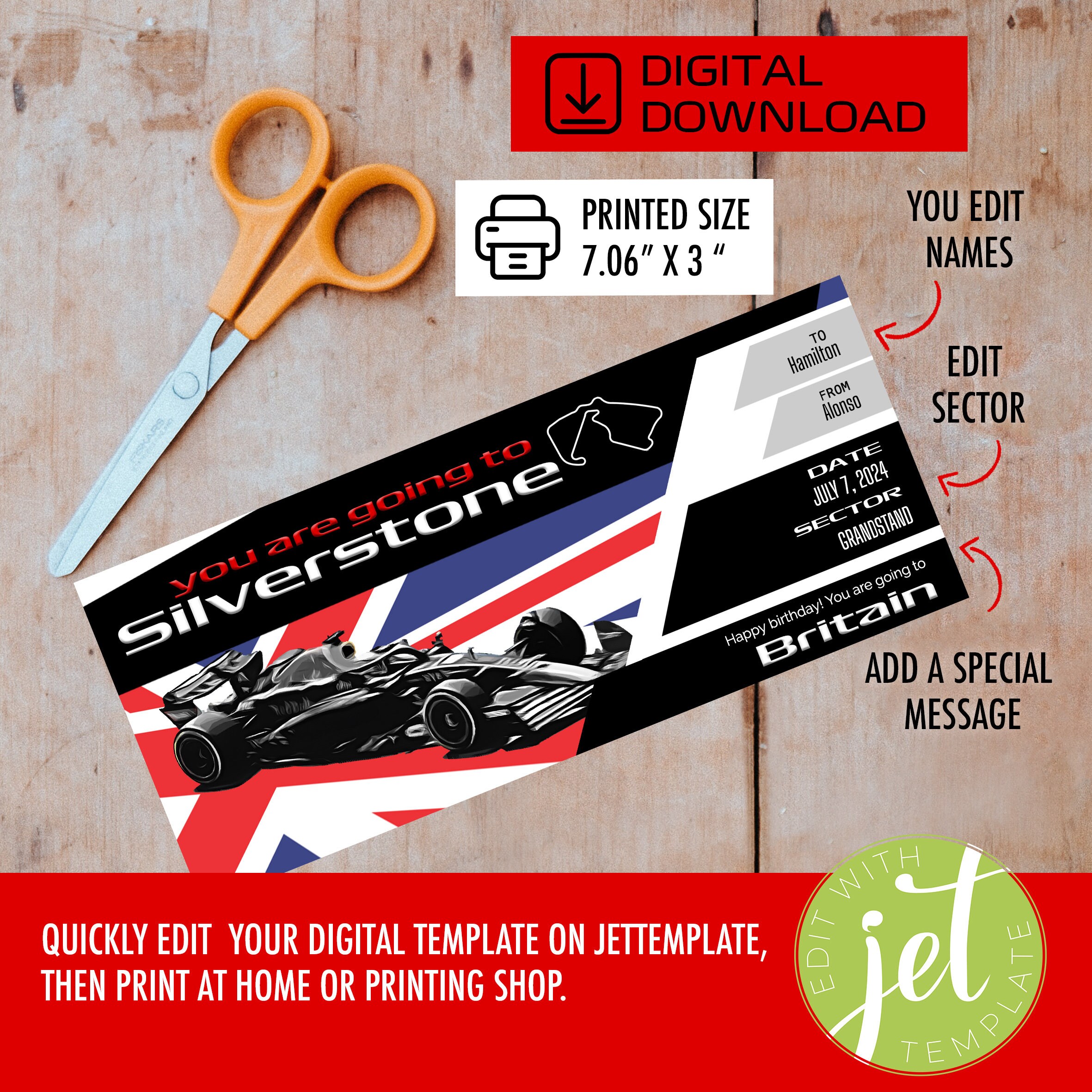 Silverstone Custom FORMULA Gift Ticket Template British Silverstone ...