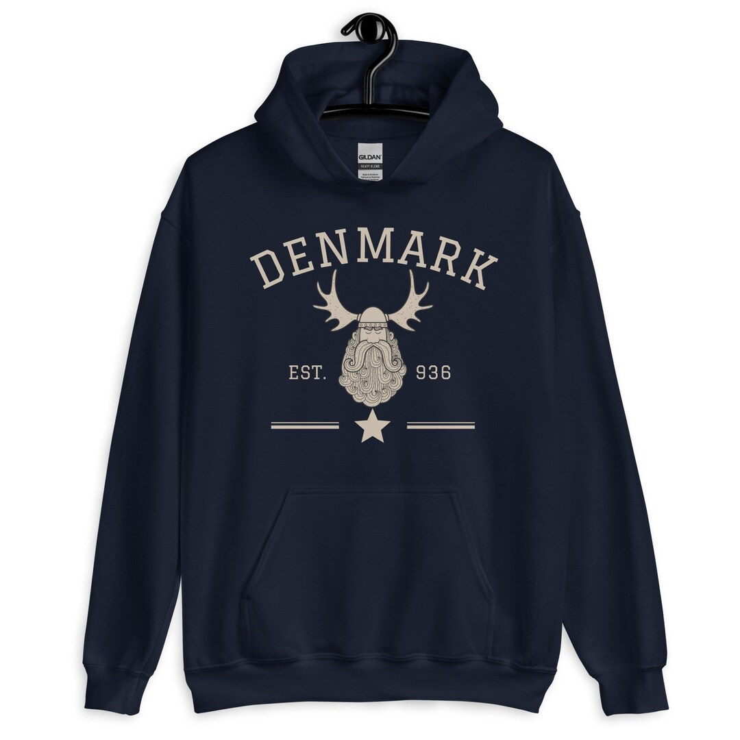 Denmark Hoodie, Viking Jumper, Vintage Athletic Danish Souvenir ...