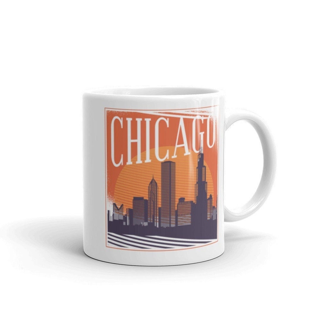 Chicago Coffee Mug, Chicago Skyline Mug, Chicago Illinois Coffee Cup ...