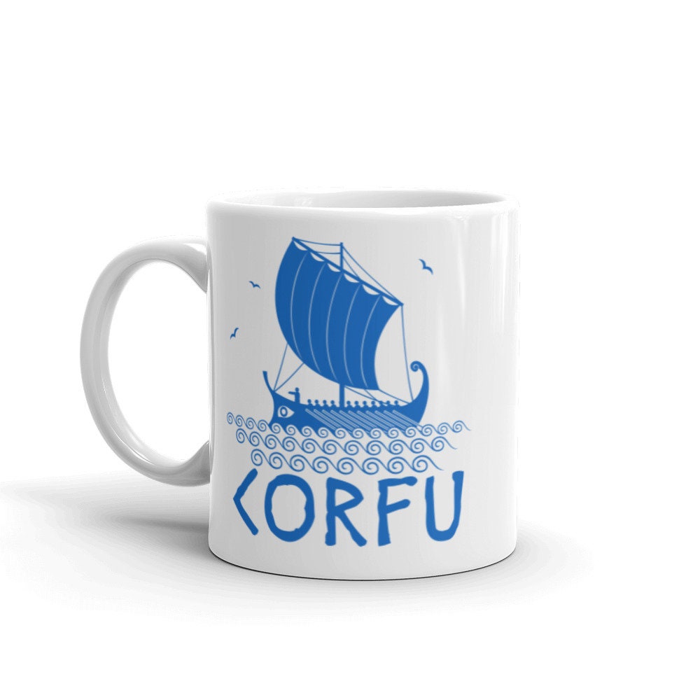Corfu Coffee Mug, Greek Islands Mug, Ionian Sea Mug, Greece Tea Cup ...