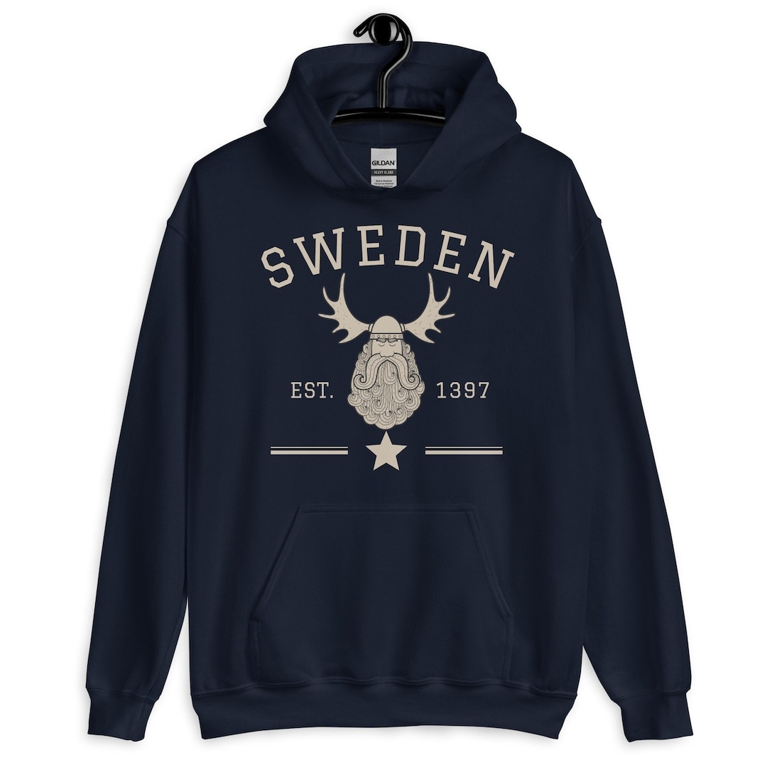 Sweden Hoodie, Viking Jumper, Vintage Athletic Swedish Souvenir ...