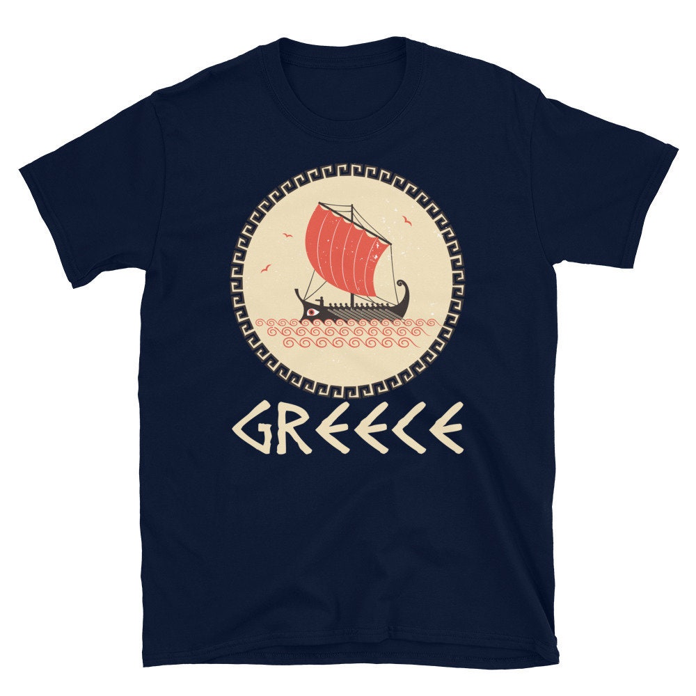 Greece T-shirt, Greek Islands T Shirt, Trireme Sailboat Shirt, Greece ...