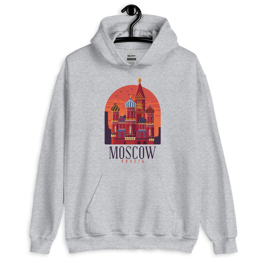 Moscow Russia Pullover Hoodie, Moscow Skyline Hoodie, Red Square Moscow ...