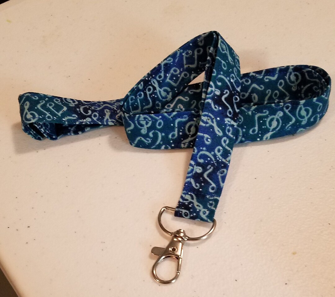 Blue Galaxy Music Note Lanyard - Etsy