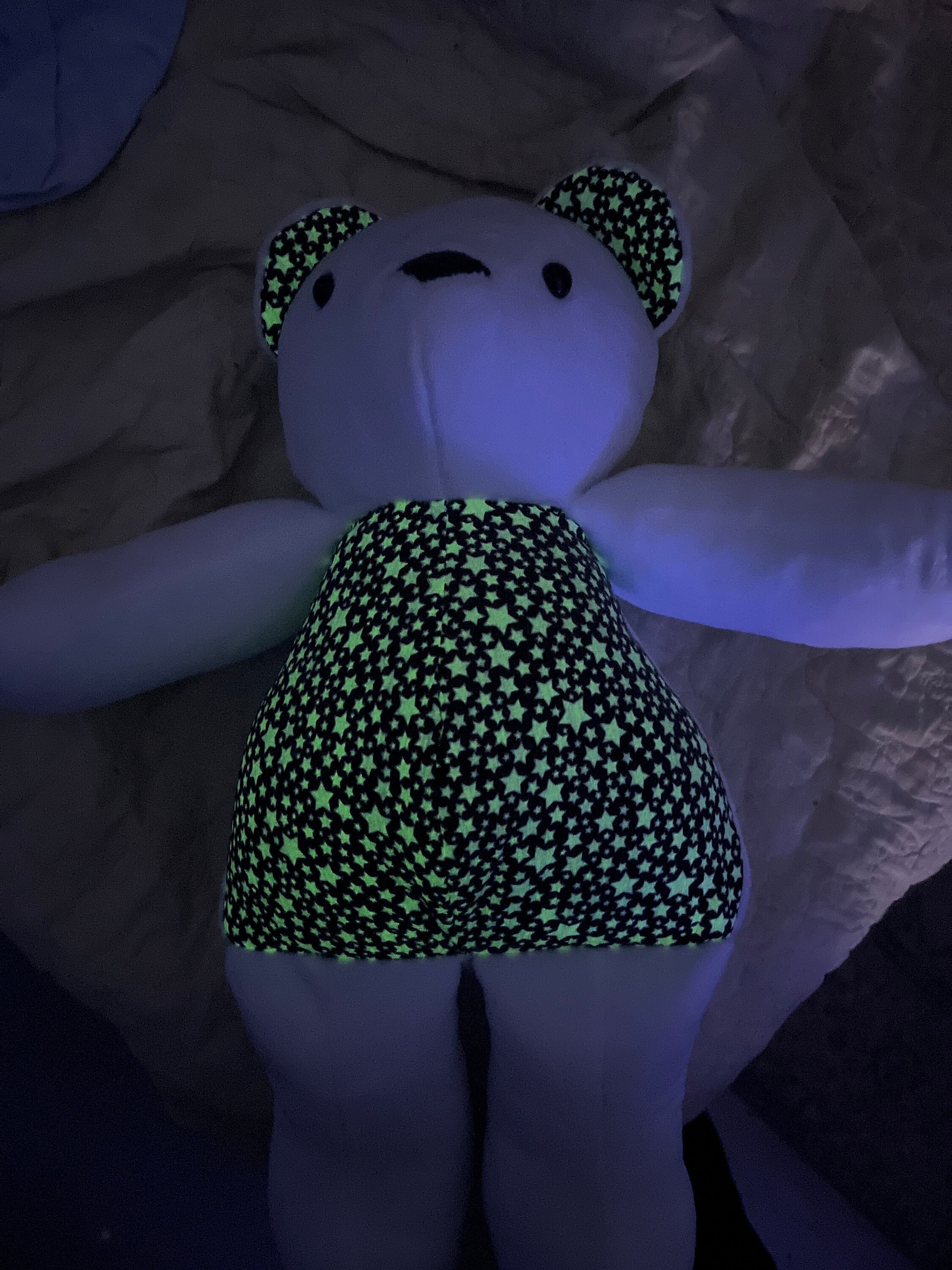 Glow in the Dark White Teddy Bear - Etsy