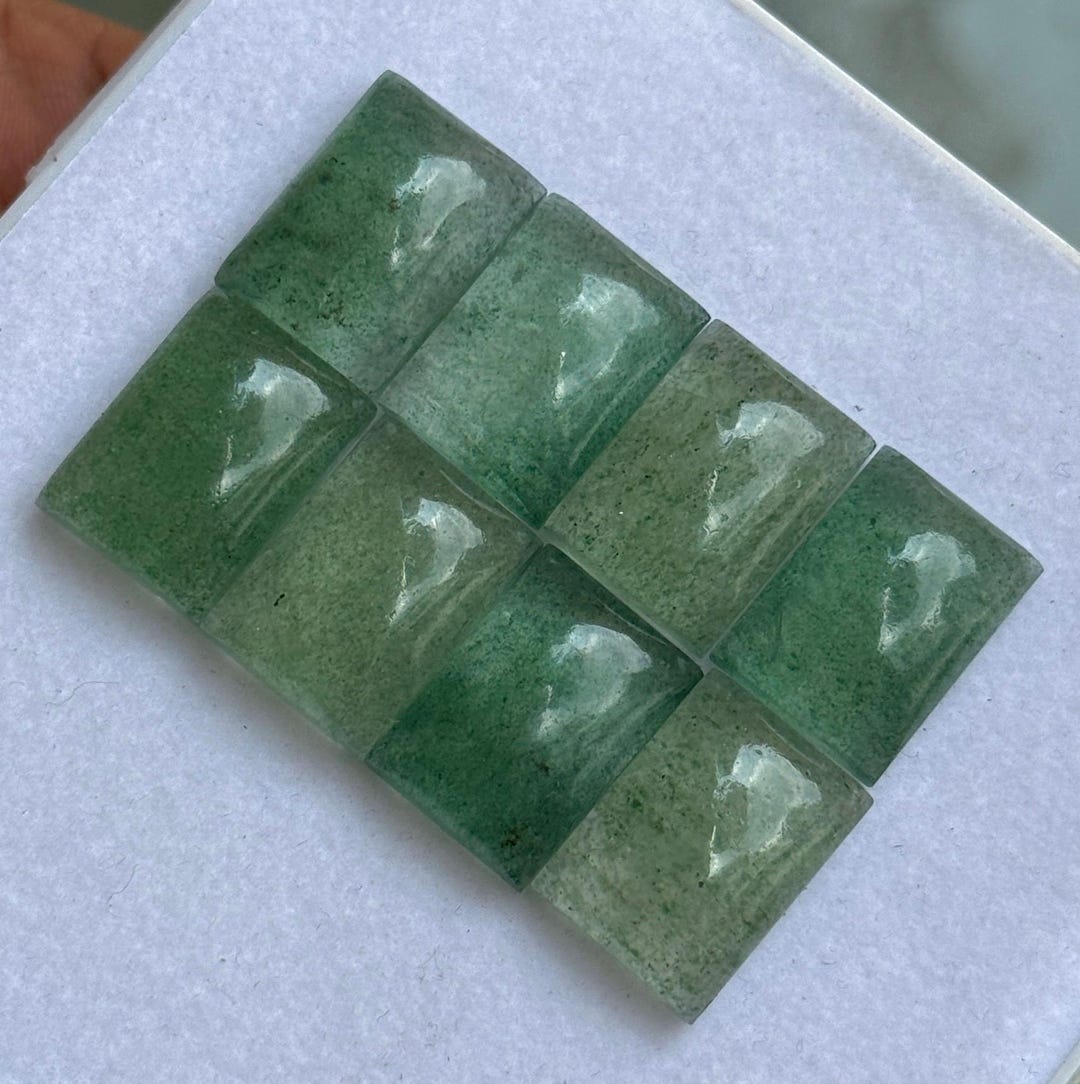 AAA+ Green Strawberry Quartz Cabochon: Rectangle Flat Back Gemstone - Etsy