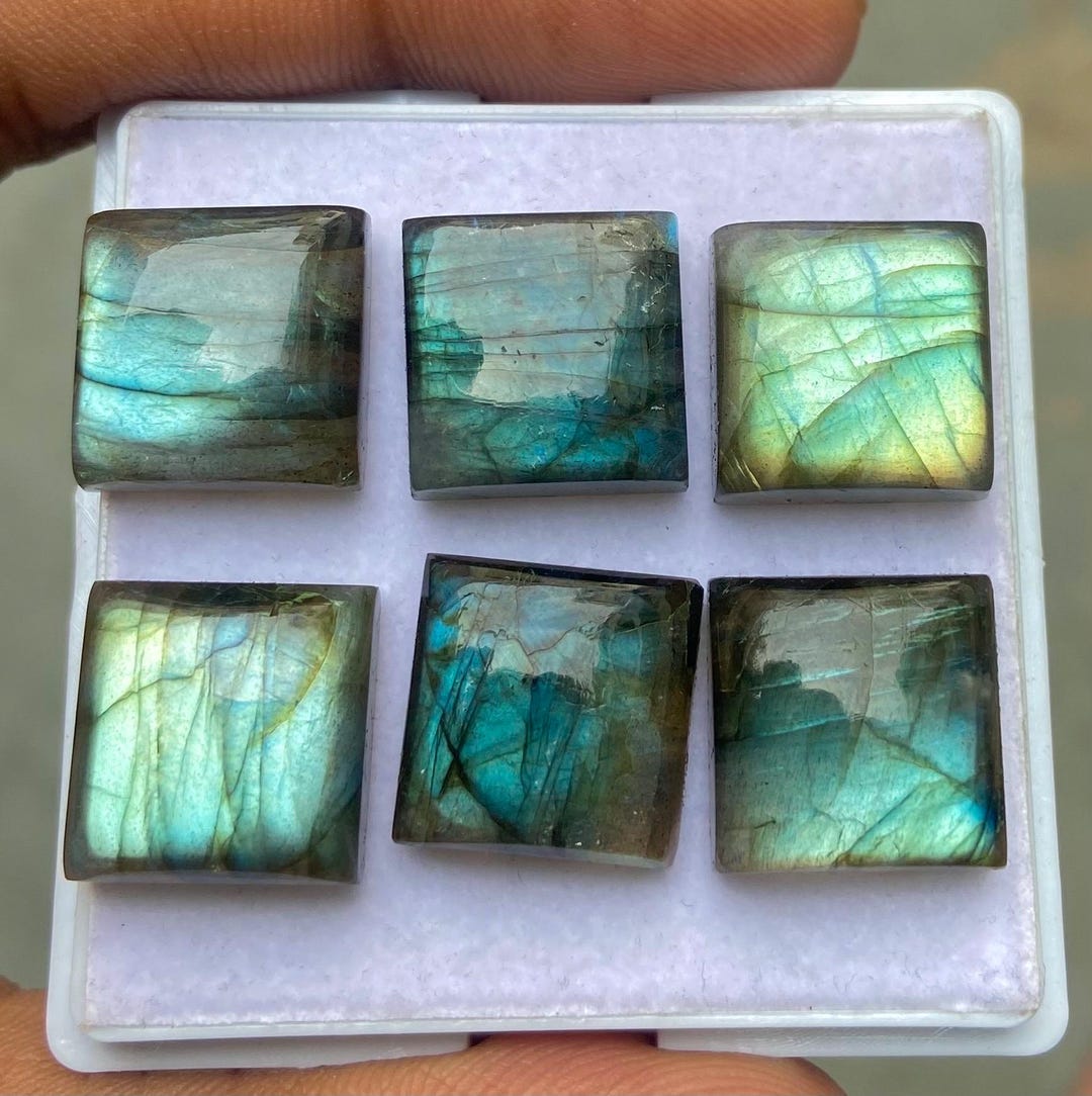 5 Natural Labradorite Square Cabochons: AAA+ Grade Gemstones - Etsy