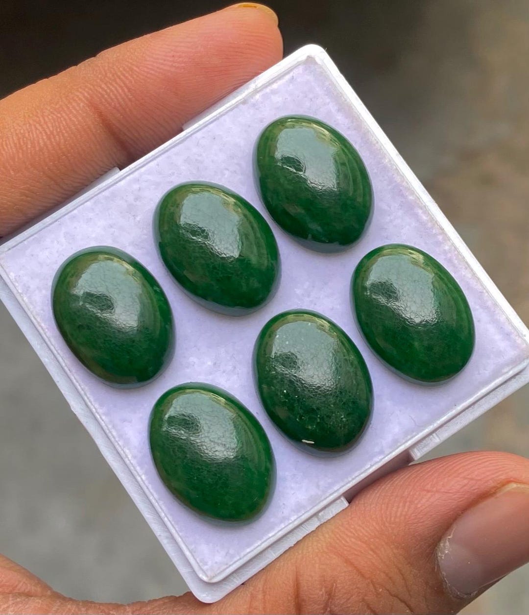 5 AAA Nephrite Jade Cabochons: Green Oval Gemstones - Etsy