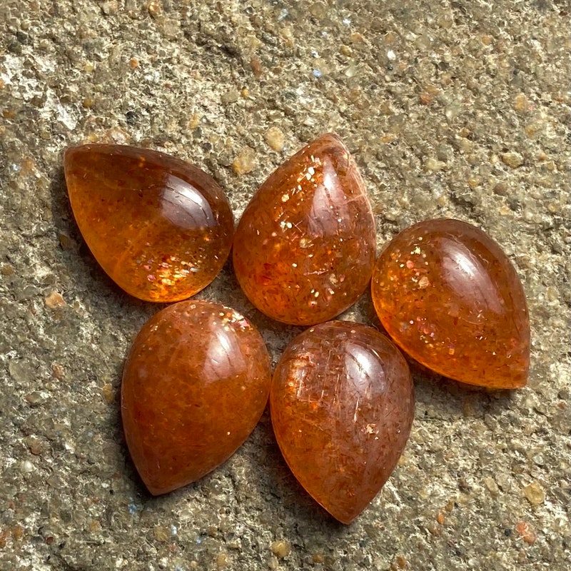 Sunstone Pear Cabochon - Etsy