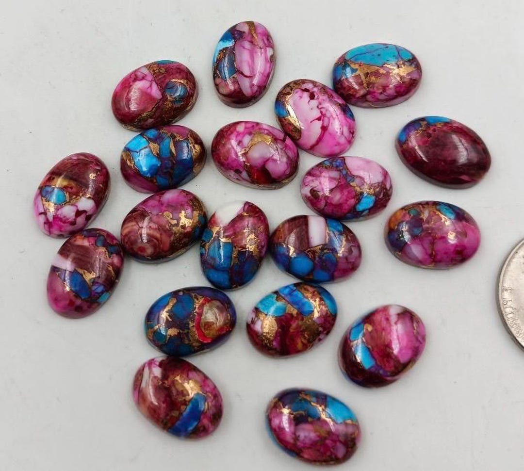 5 Pink Oyster Turquoise Cabochons: AAA+ Quality Gemstones - Etsy