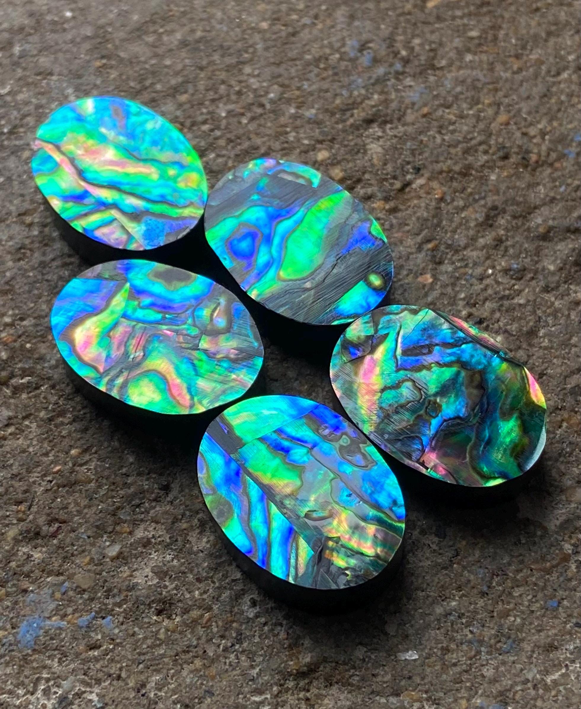 Natural Abalone Shell Cabochon: Oval Flat Back Gemstone (AAA+ Quality ...