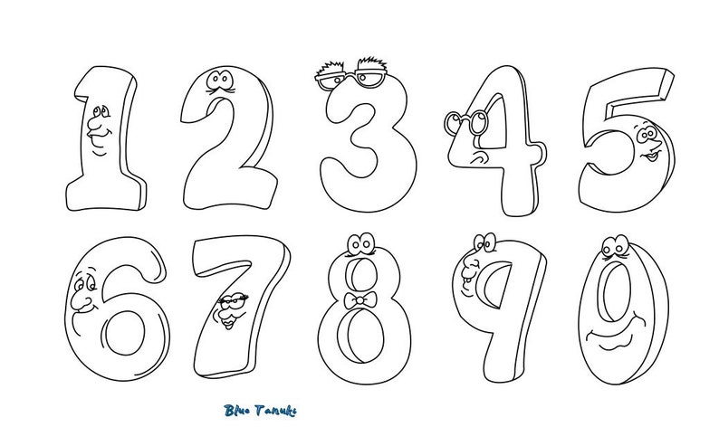 Number Faces Svg Numbers Clipart Numbers From 0 to 9 Funny - Etsy UK
