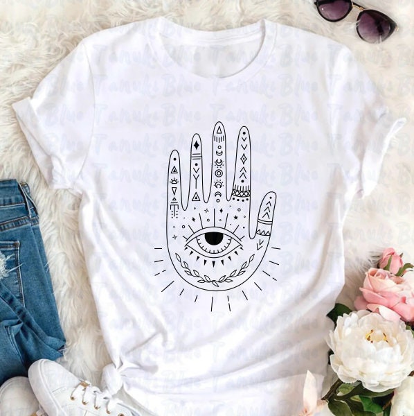 Boho Witch Hands Svg, Mystical Hand Palm With Evil Eye, Celestial Svg ...