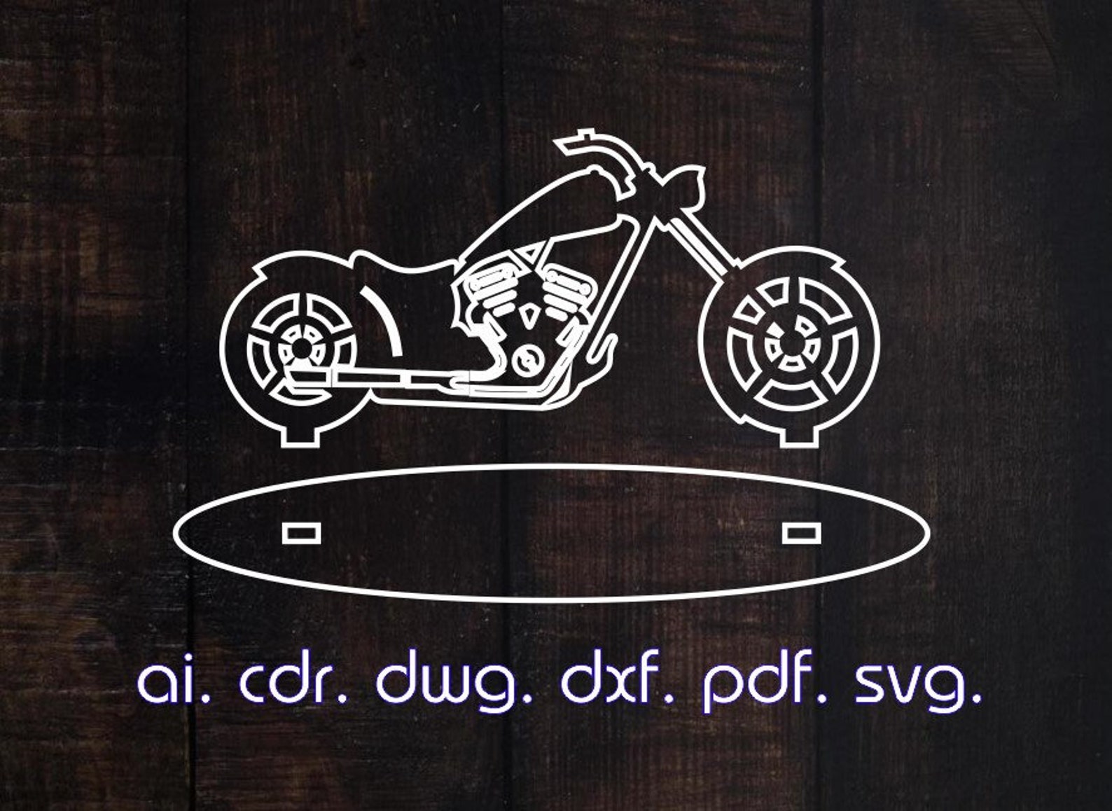 Motorcycle With Base Svg 3mm, Harley Svg, Motor Bike Svg, Biker Svg ...
