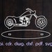 Motorcycle With Base Svg 3mm, Harley Svg, Motor Bike Svg, Biker Svg ...