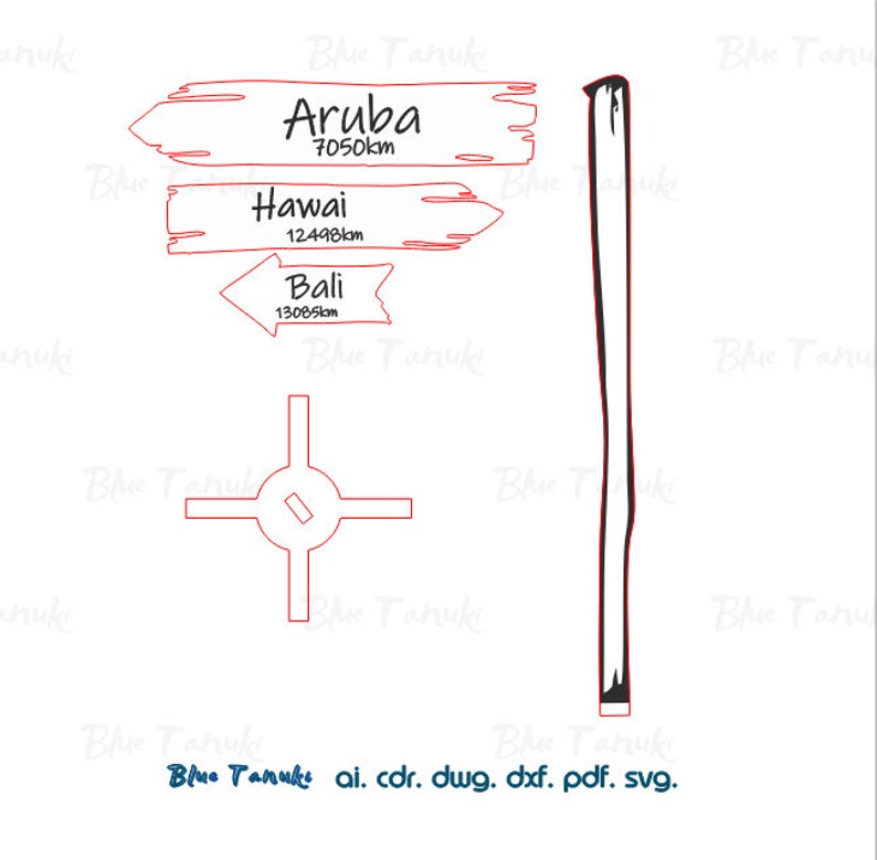Yard Post Directional Mileage Signs, Destination Sign SVG, Destination ...