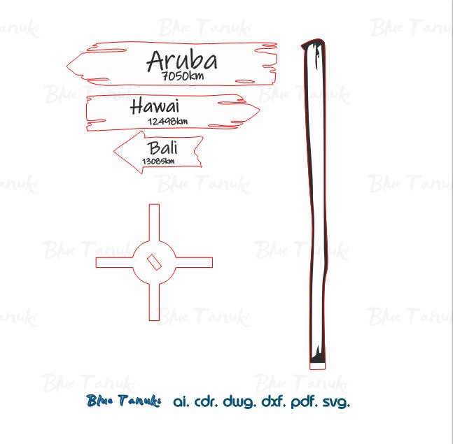 Yard Post Directional Mileage Signs, Destination Sign SVG, Destination ...