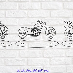 Motorcycle With Base Svg 3mm, Harley Svg, Motor Bike Svg, Biker Svg ...