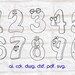 Number Faces Svg, Numbers Clipart, Numbers From 0 to 9, Funny Emoticon ...