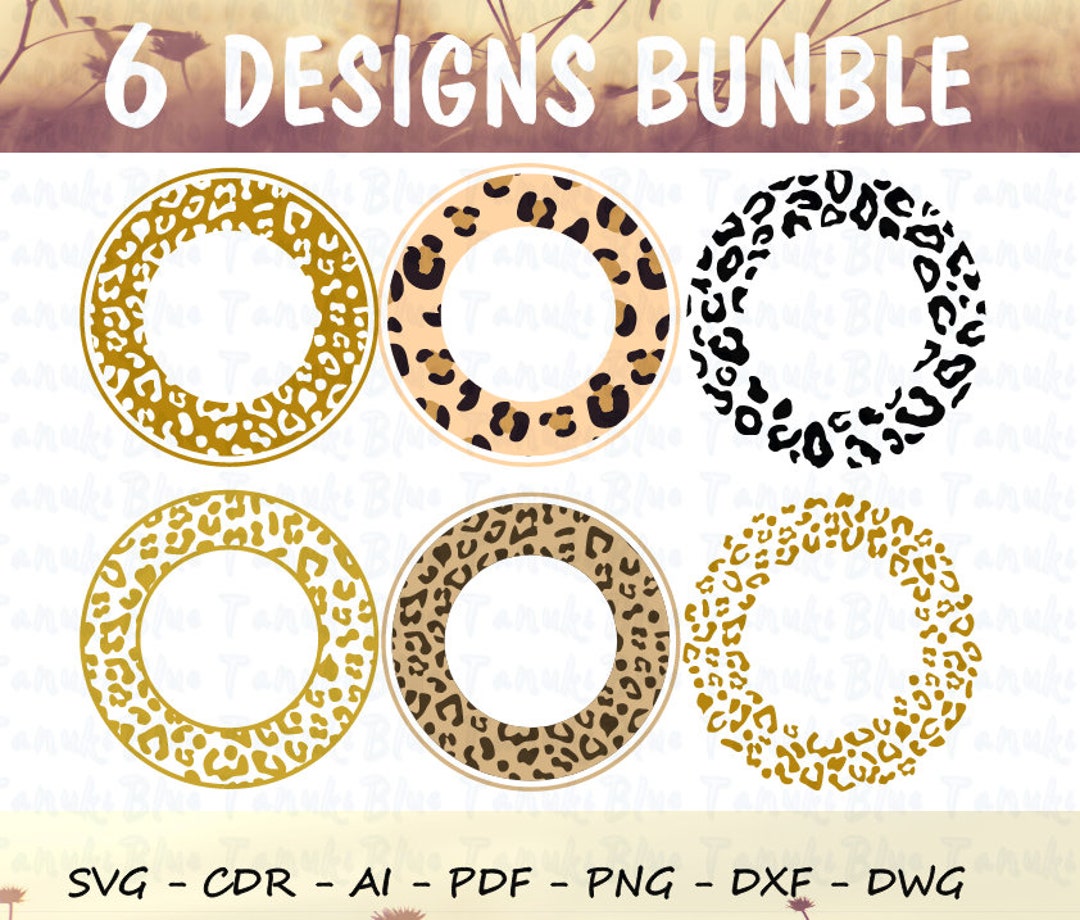 Leopard Print Frame Svg Leopard Circles Frame Leopard Print - Etsy