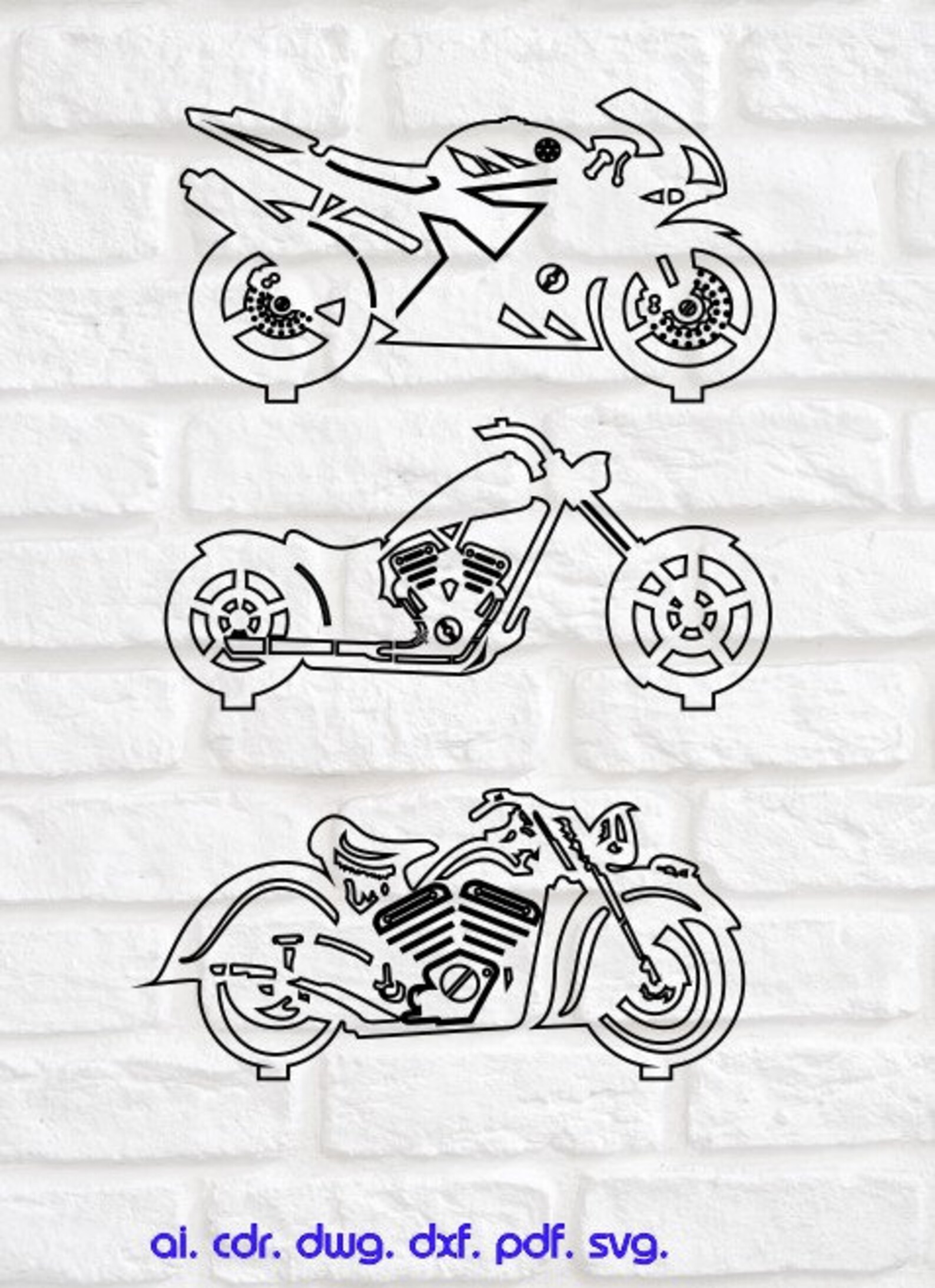 Motorcycle With Base Svg 3mm Harley Svg Motor Bike Svg - Etsy