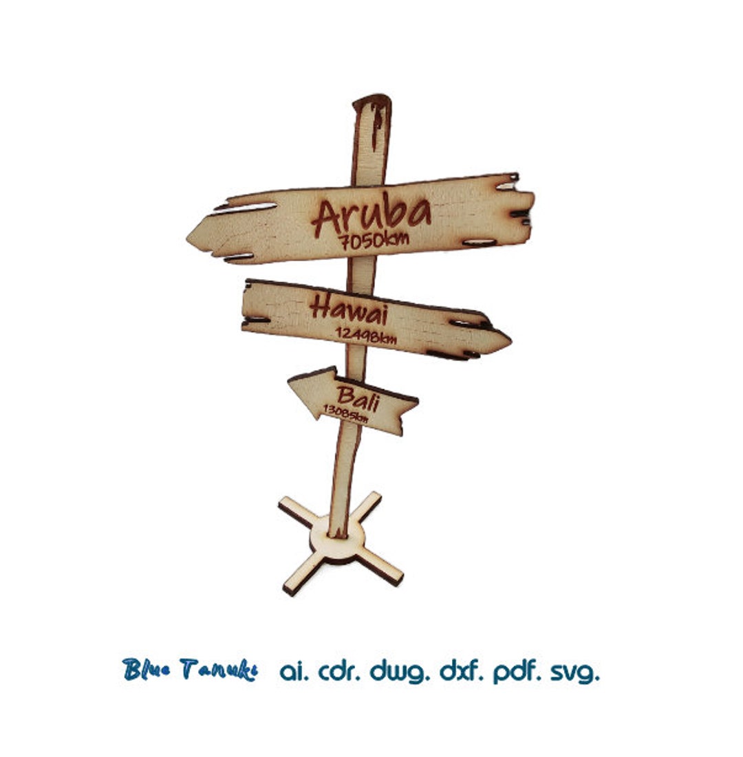 Yard Post Directional Mileage Signs, Destination Sign SVG, Destination ...