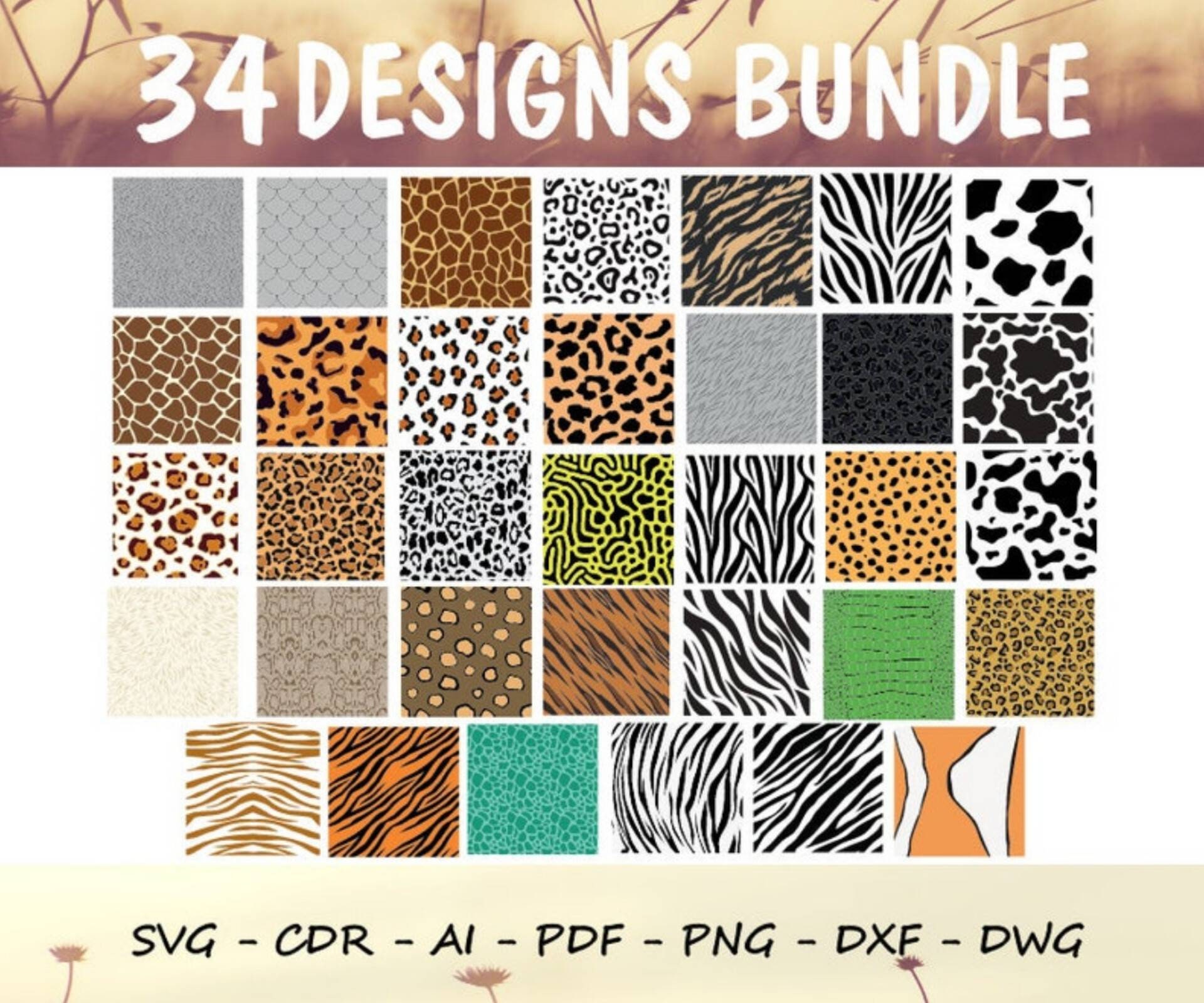 Animal Print SVG, Animal Print Bundle SVG, Leopard, Cheetah, Animal SVG ...