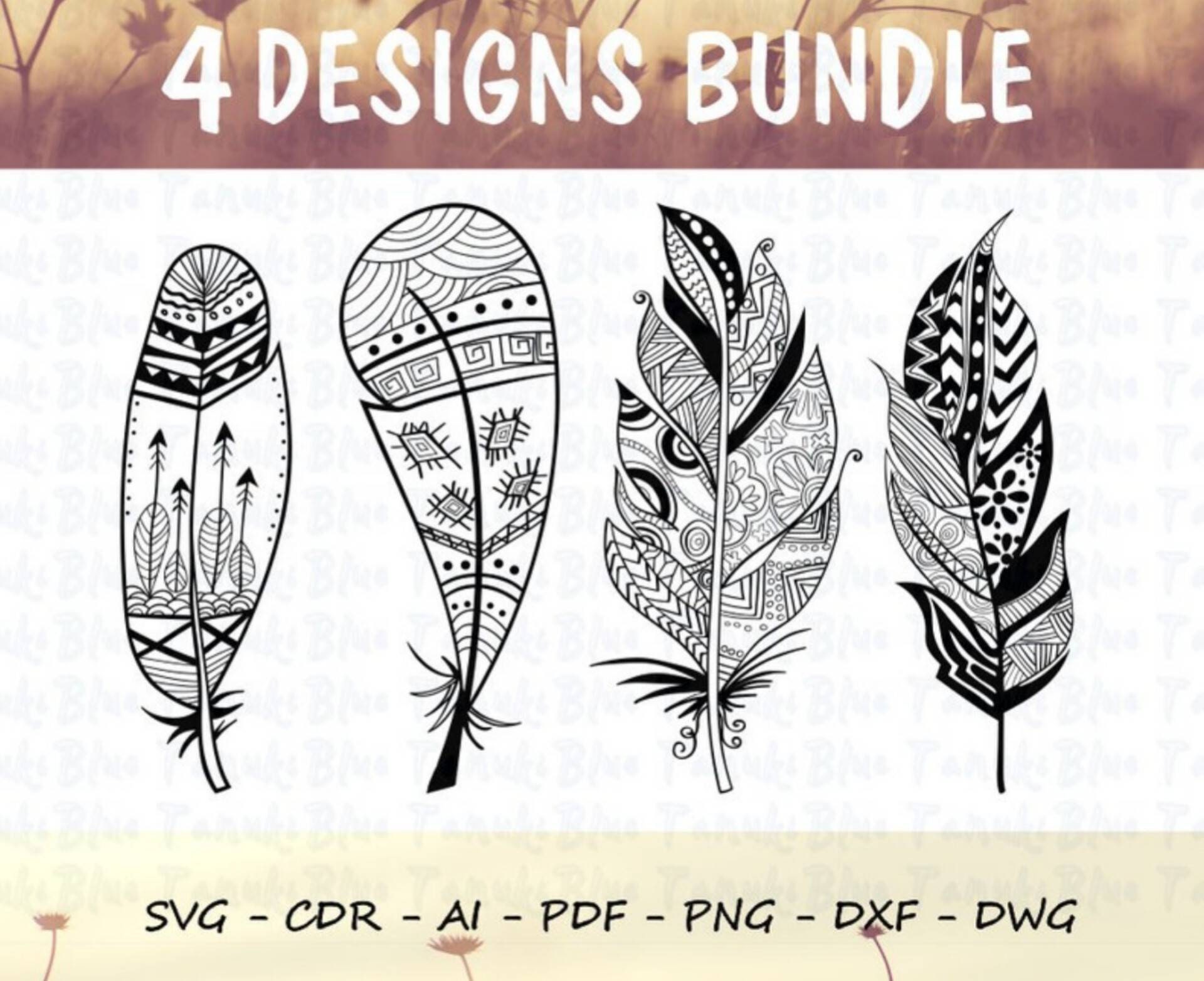 Feather SVG Bundle, Birds Feather Svg, Feathers Svg, Feather Dxf ...