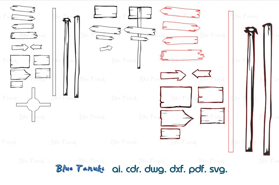Yard Post Directional Mileage Signs, Destination Sign SVG, Destination ...