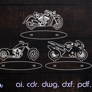 Motorcycle With Base Svg 3mm, Harley Svg, Motor Bike Svg, Biker Svg ...