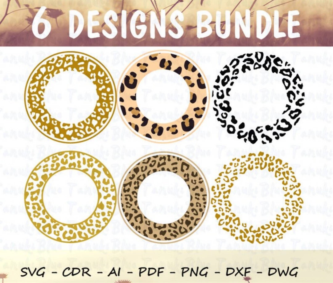 Leopard Print Frame Svg Leopard Circles Frame, Leopard Print Boarder ...